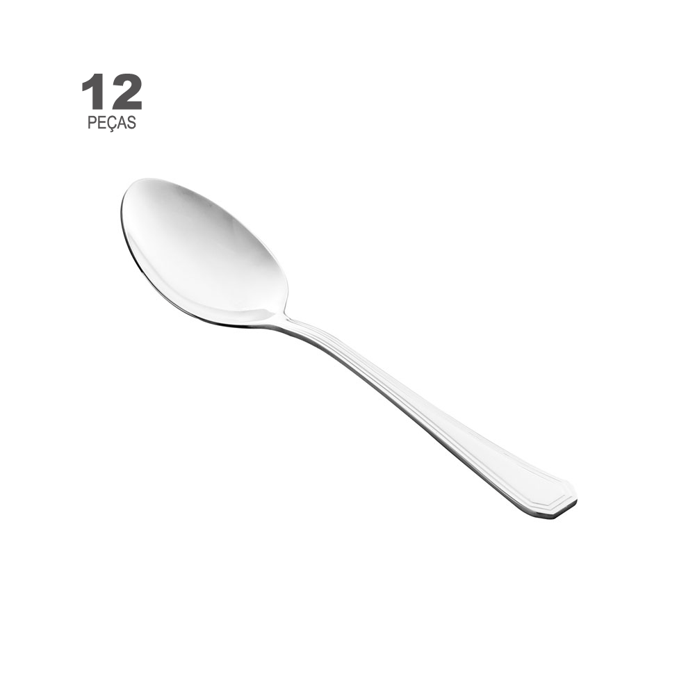 Conjunto de 12 Colheres para Mesa Wolff Palace de Aço Inox - vitrinedireta